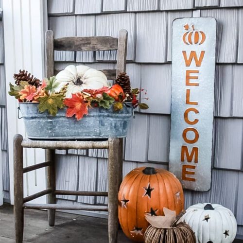 Fall Decorating with Pumpkins on the Front Porch - Cottage On Bunker Hill
