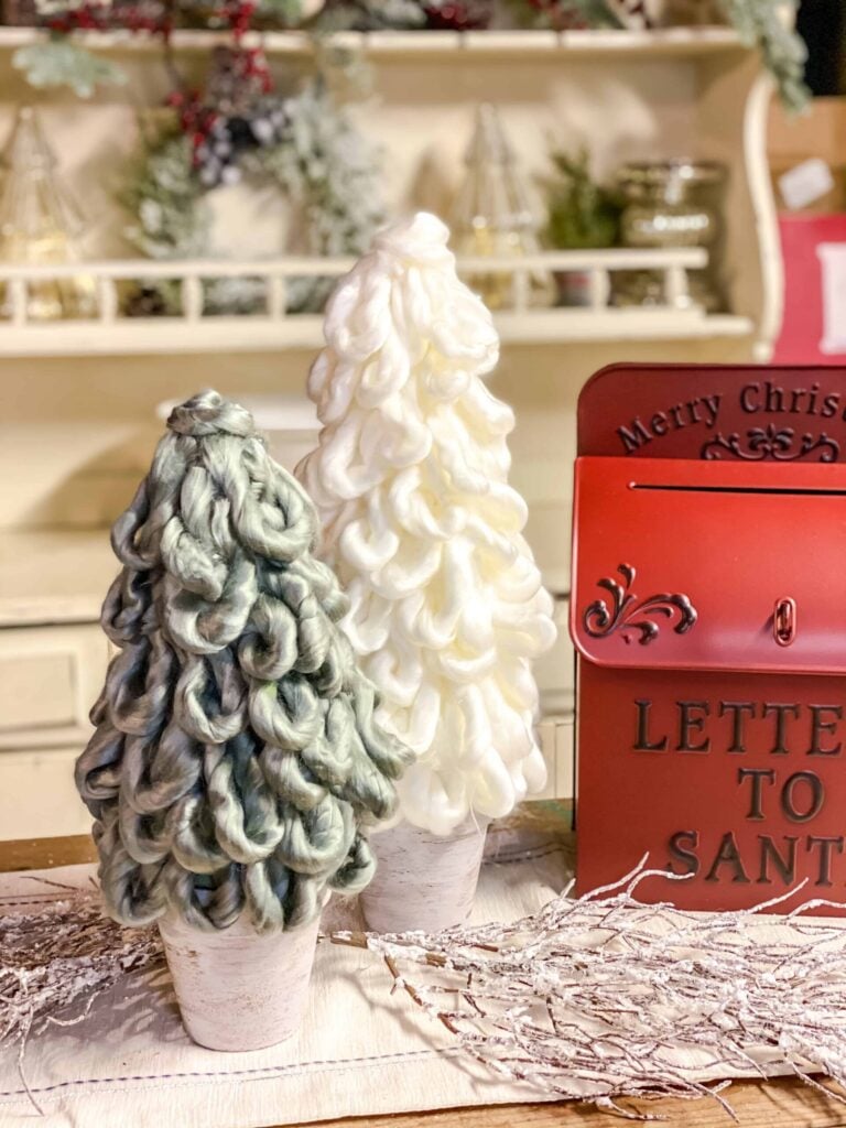 How to Make Yarn Christmas Trees - Cottage On Bunker Hill