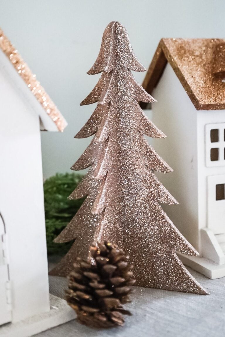 Easy DIY Gold Christmas Trees - Cottage On Bunker Hill