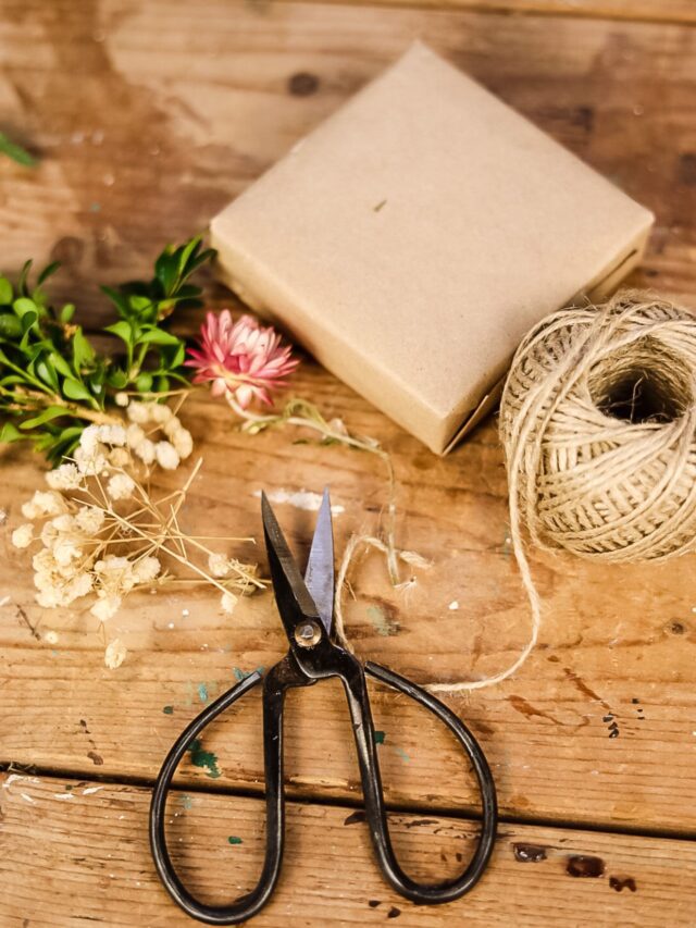 DIY Gift Wrap Using Flowers - Cottage On Bunker Hill