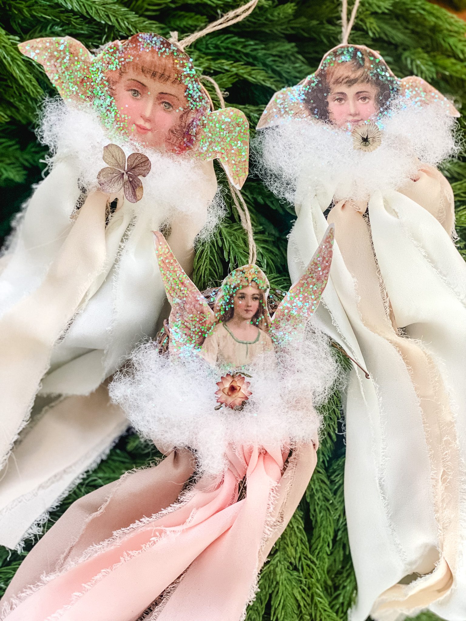 How to Make Vintage Angel Christmas Ornaments - Cottage On Bunker Hill