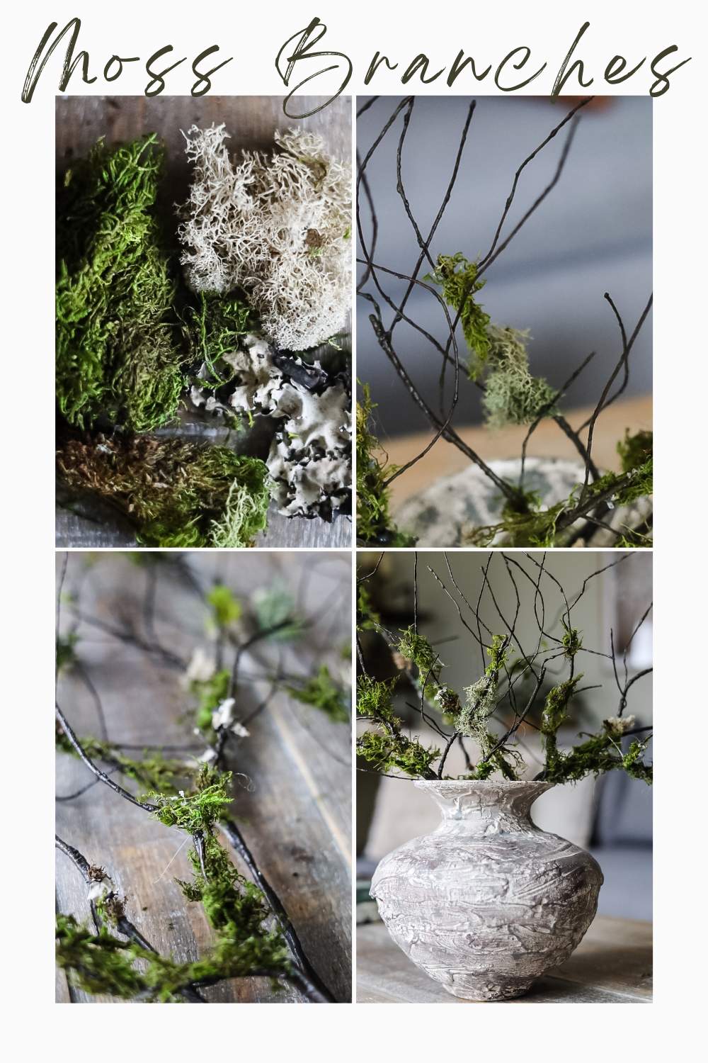 DIY Moss Branches: A Quick and Easy Nature Craft - Cottage On Bunker Hill