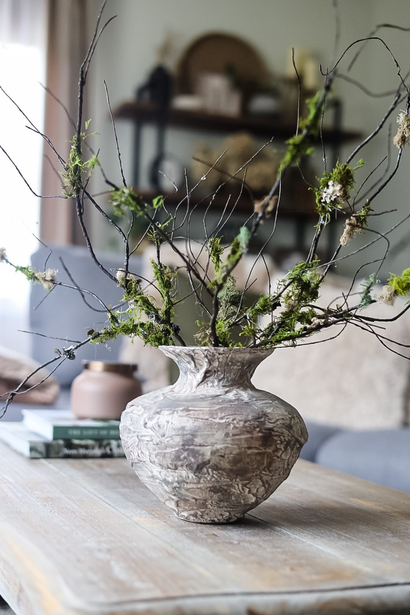 DIY Moss Branches: A Quick and Easy Nature Craft - Cottage On Bunker Hill