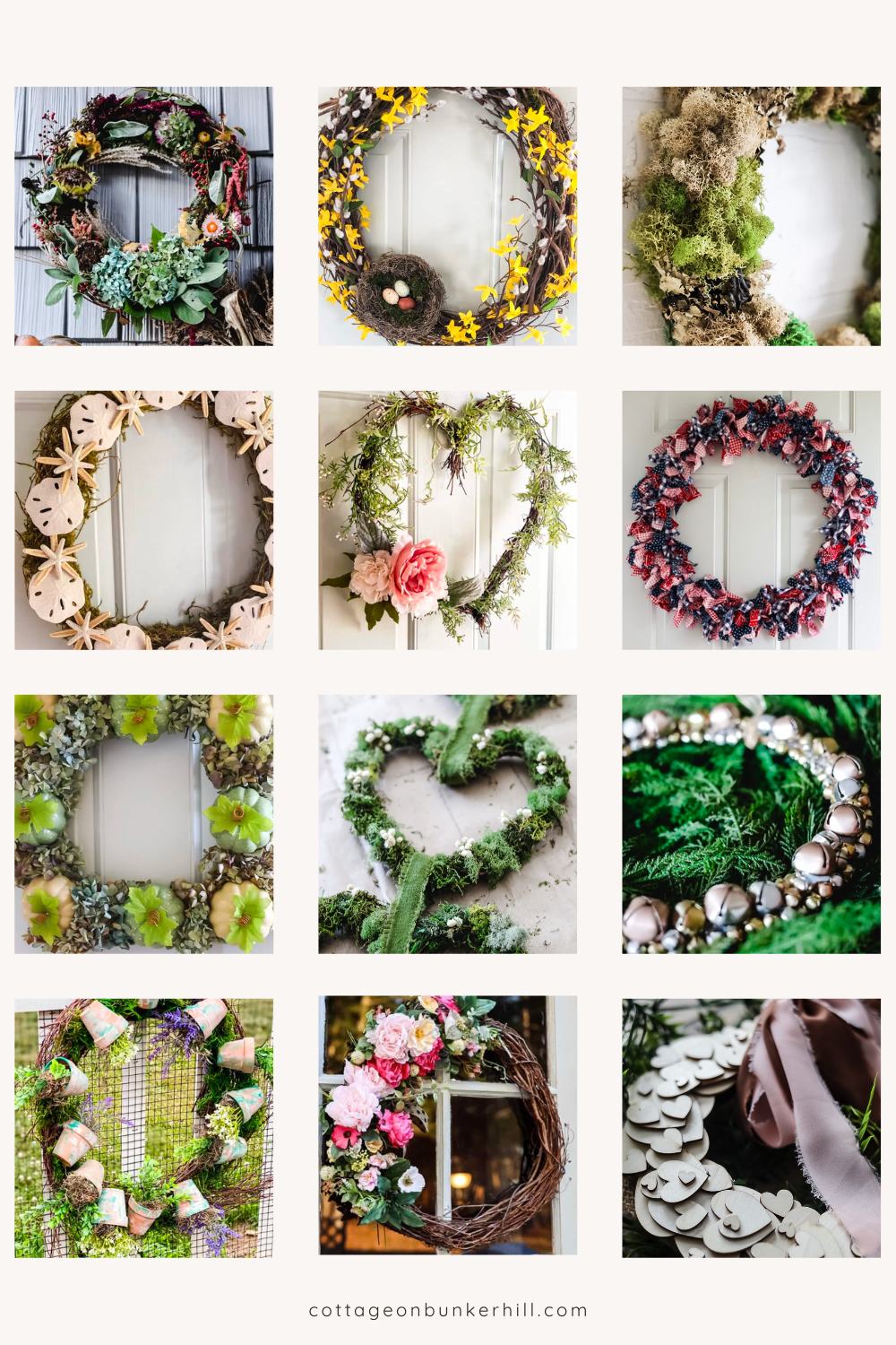 How to Make a Live Spring Wreath with Bulbs - Cottage On Bunker Hill