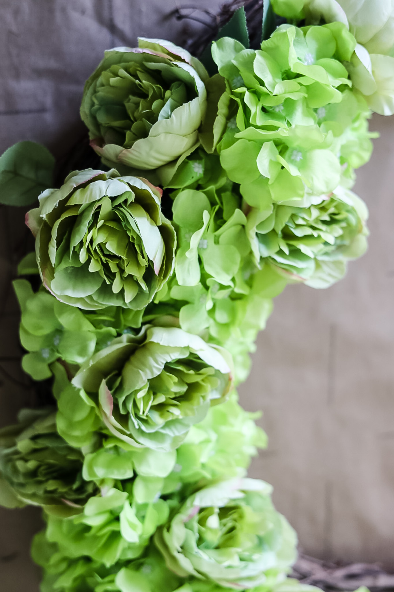 Easy DIY Floral Wreath Tutorial with Green Artificial Flowers - Cottage ...