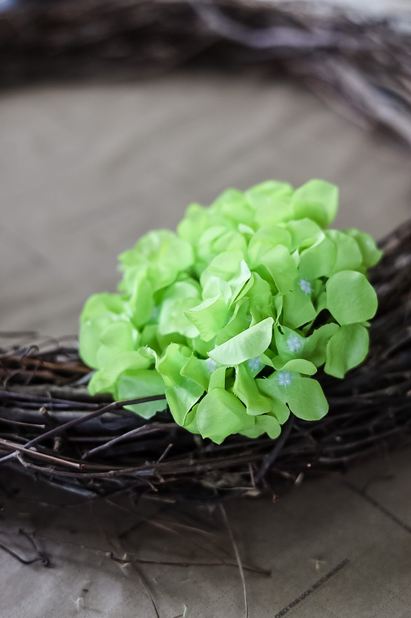 Easy DIY Floral Wreath Tutorial with Green Artificial Flowers - Cottage ...