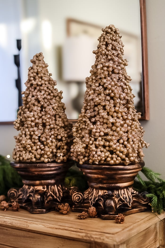 How to Make Gold Berry Topiary Trees from Dollar Tree Tinsel Trees ...