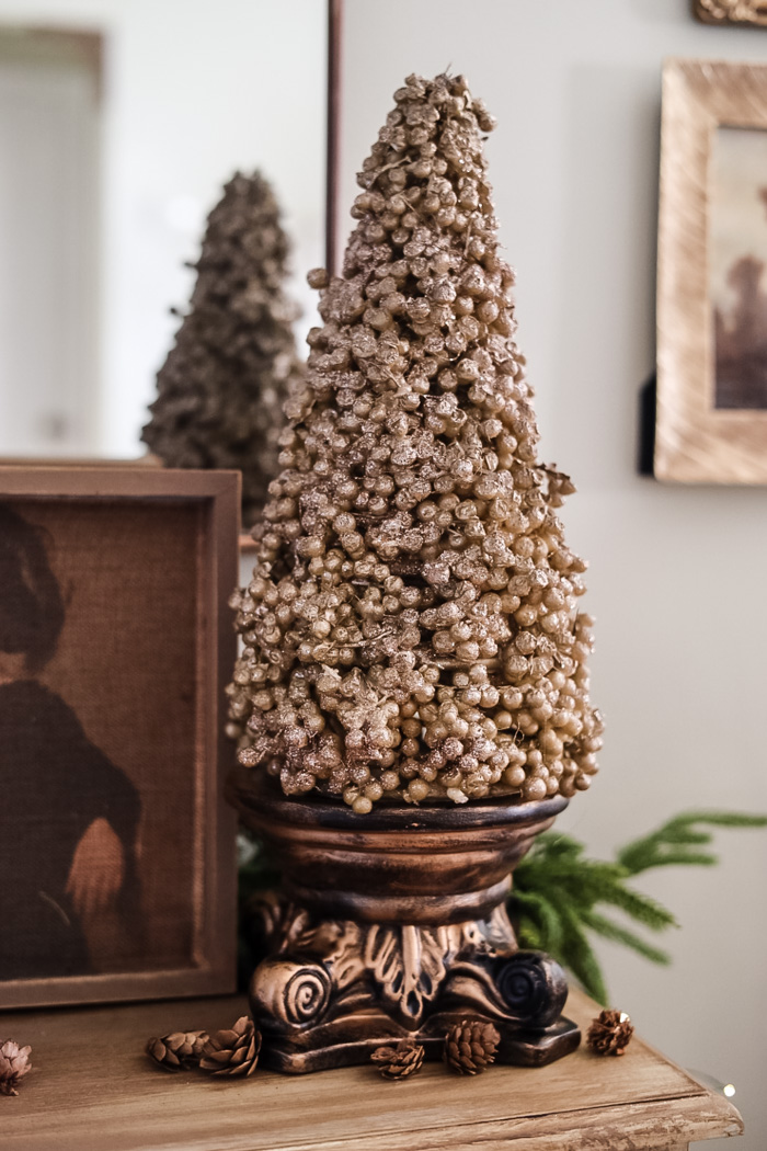 How to Make Gold Berry Topiary Trees from Dollar Tree Tinsel Trees ...