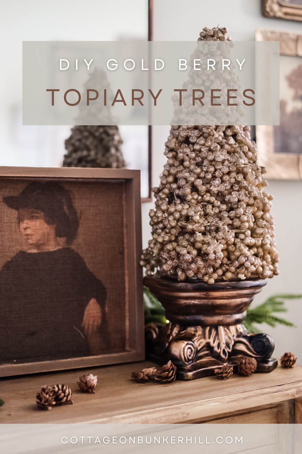 How to Make Gold Berry Topiary Trees from Dollar Tree Tinsel Trees ...
