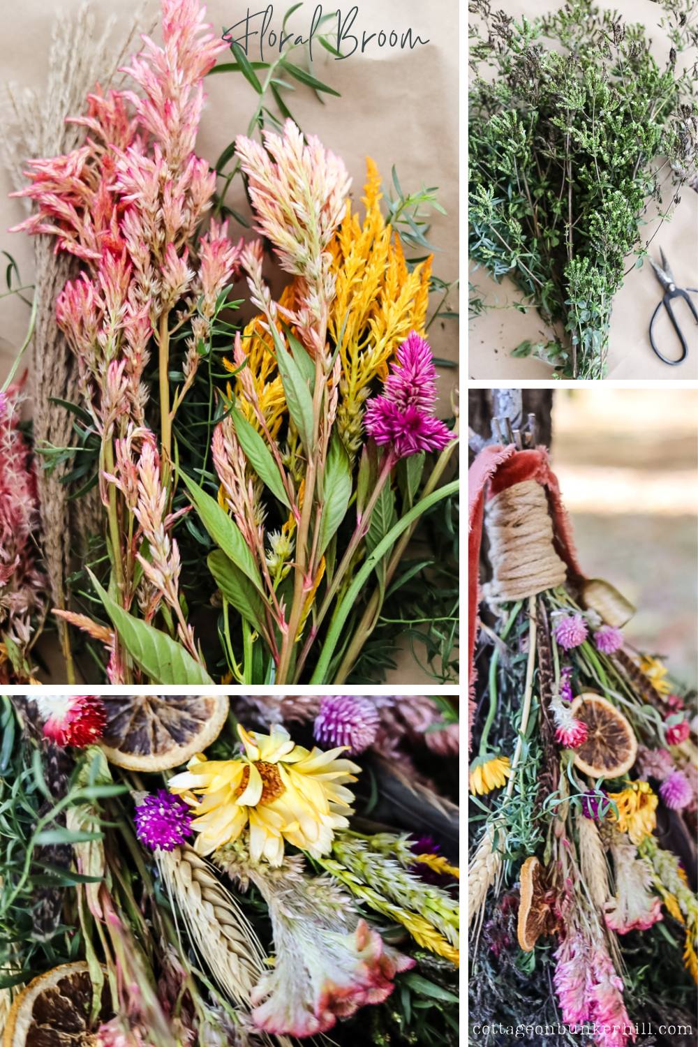 Blooming Broom Magic: A Floral Twist on a Classic Halloween Decoration ...