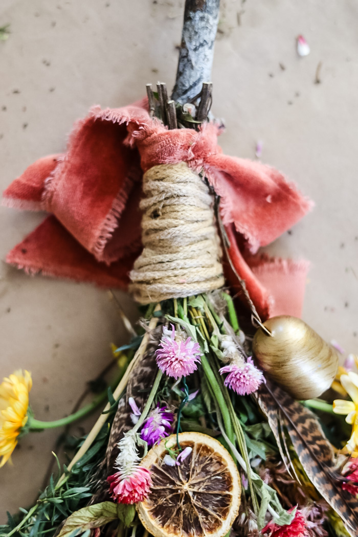 Blooming Broom Magic: A Floral Twist on a Classic Halloween Decoration ...