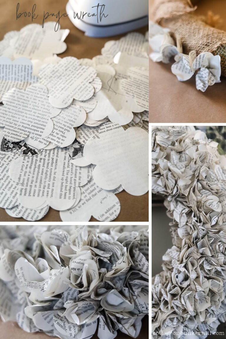 Upcycled Elegance: A Book Page Hydrangea Wreath - Cottage On Bunker Hill