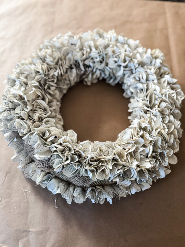 Upcycled Elegance: A Book Page Hydrangea Wreath - Cottage On Bunker Hill