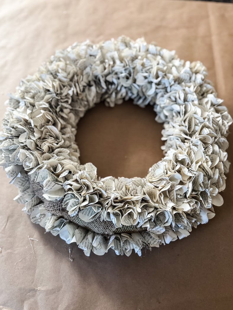 Upcycled Elegance: A Book Page Hydrangea Wreath - Cottage On Bunker Hill