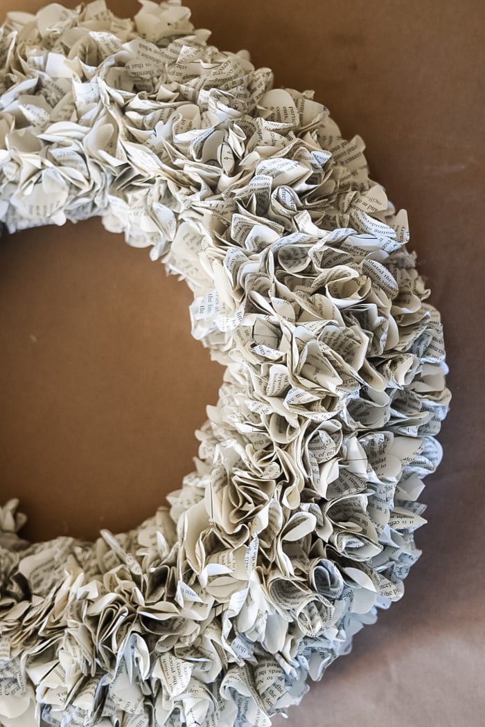 Upcycled Elegance: A Book Page Hydrangea Wreath - Cottage On Bunker Hill