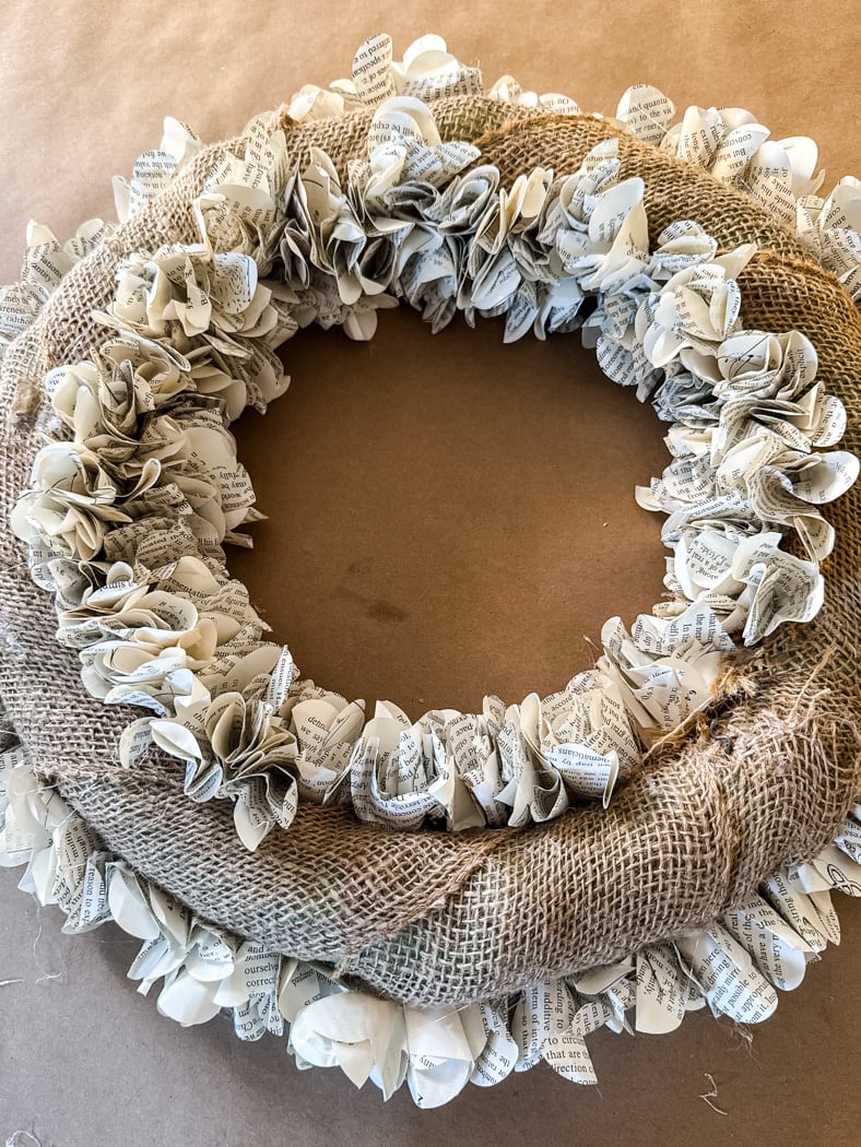 Upcycled Elegance: A Book Page Hydrangea Wreath - Cottage On Bunker Hill