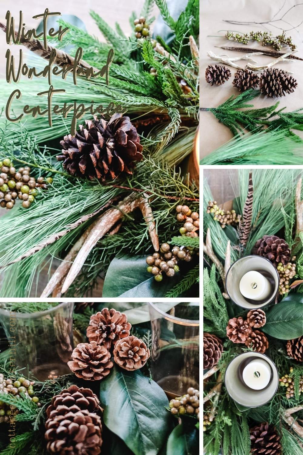 Winter Wonderland Centerpiece: A Rustic DIY Delight - Cottage On Bunker ...
