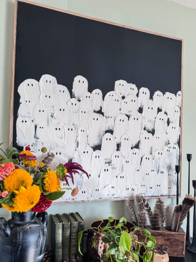 Spook-tacular DIY Ghost Canvas Art in 3 Steps - Cottage On Bunker Hill