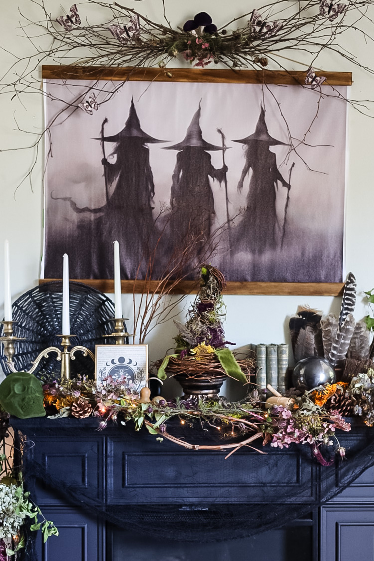 The Pretty Witch Project: DIY Fall Mantel Magic - Cottage On Bunker Hill