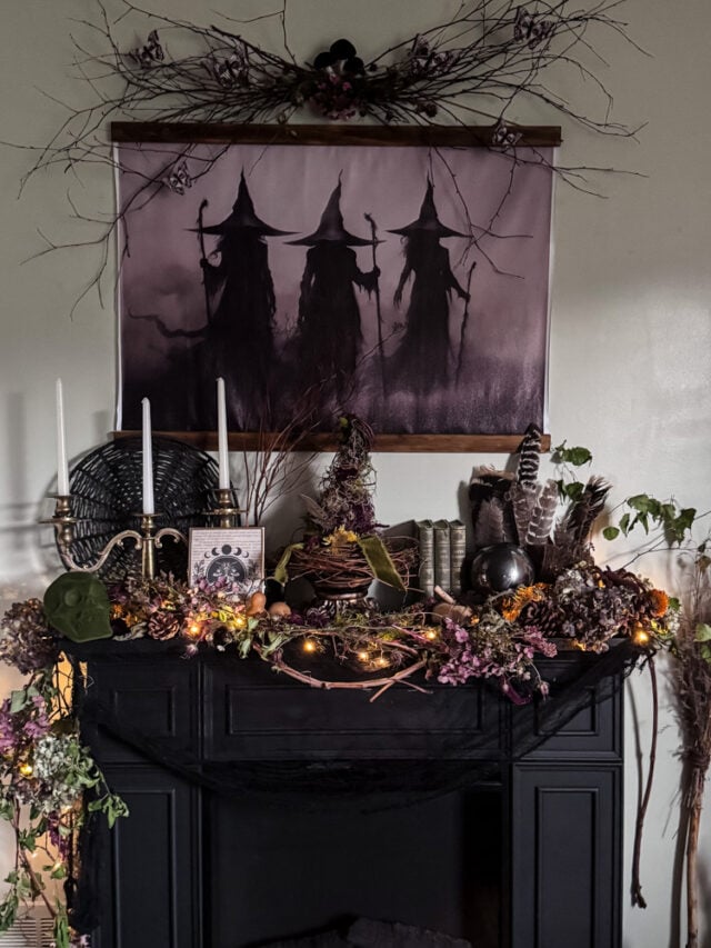 The Pretty Witch Project: DIY Fall Mantel Magic - Cottage On Bunker Hill